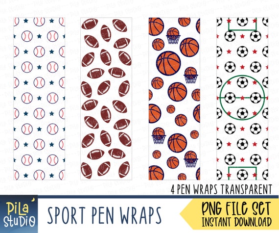 Sport Pen Wraps PNG Set Baseball Pen Wrap Football Pen - Etsy
