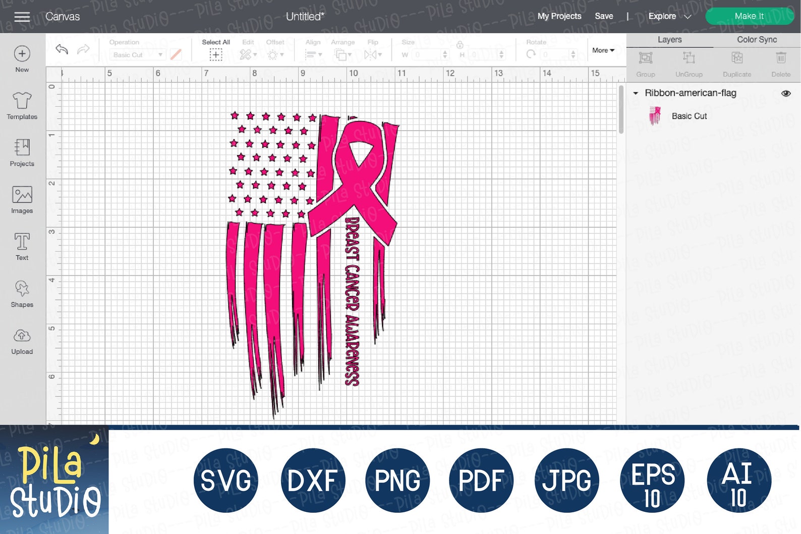 Pink Ribbon USA Flag SVG, Breast Cancer Svg, Pink Ribbon Png, Ribbon ...