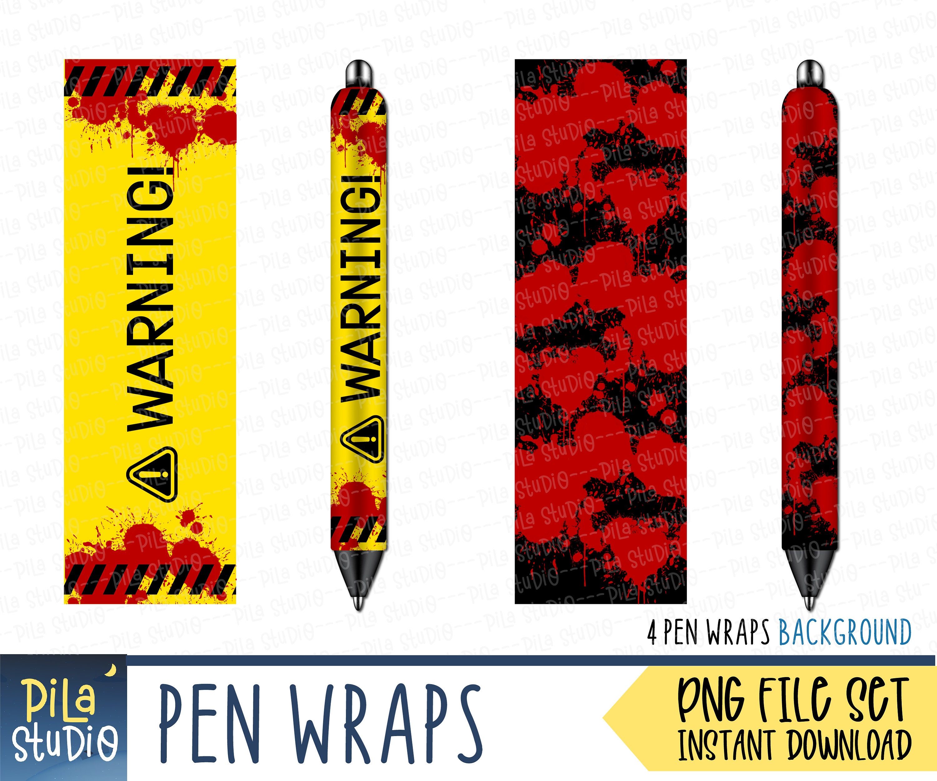 Murder Pen Wraps PNG File Set Blood Pen Wrap Murder Pen - Etsy