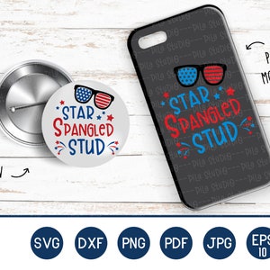 Star Spangled Stud Svg, 4th of July Svg, Baby Boy Shirt Svg, Red White ...