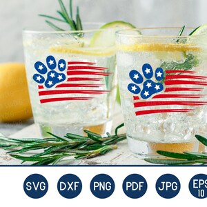America Flag Paw Print Svg, Dog Lover 4th of July Svg, Paw Print Svg ...