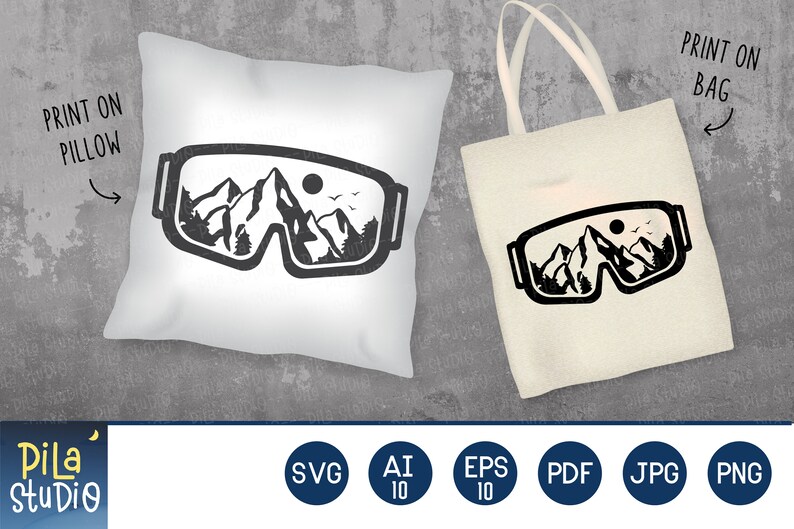 Mountain Snow Goggles SVG File Mountain Svg Adventure SVG | Etsy