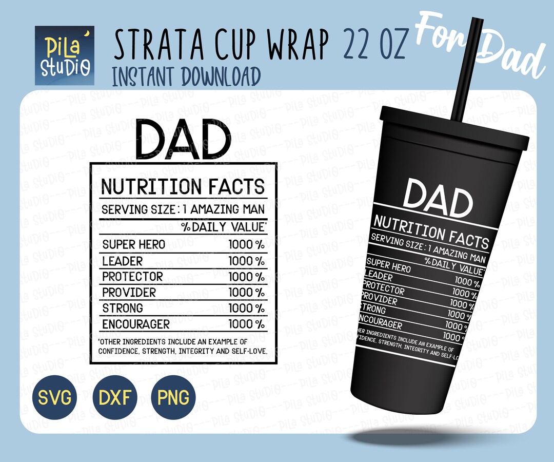 Dad Nutrition Label SVG | Strata Father's Day SVG | DIY Full Wrap for ...