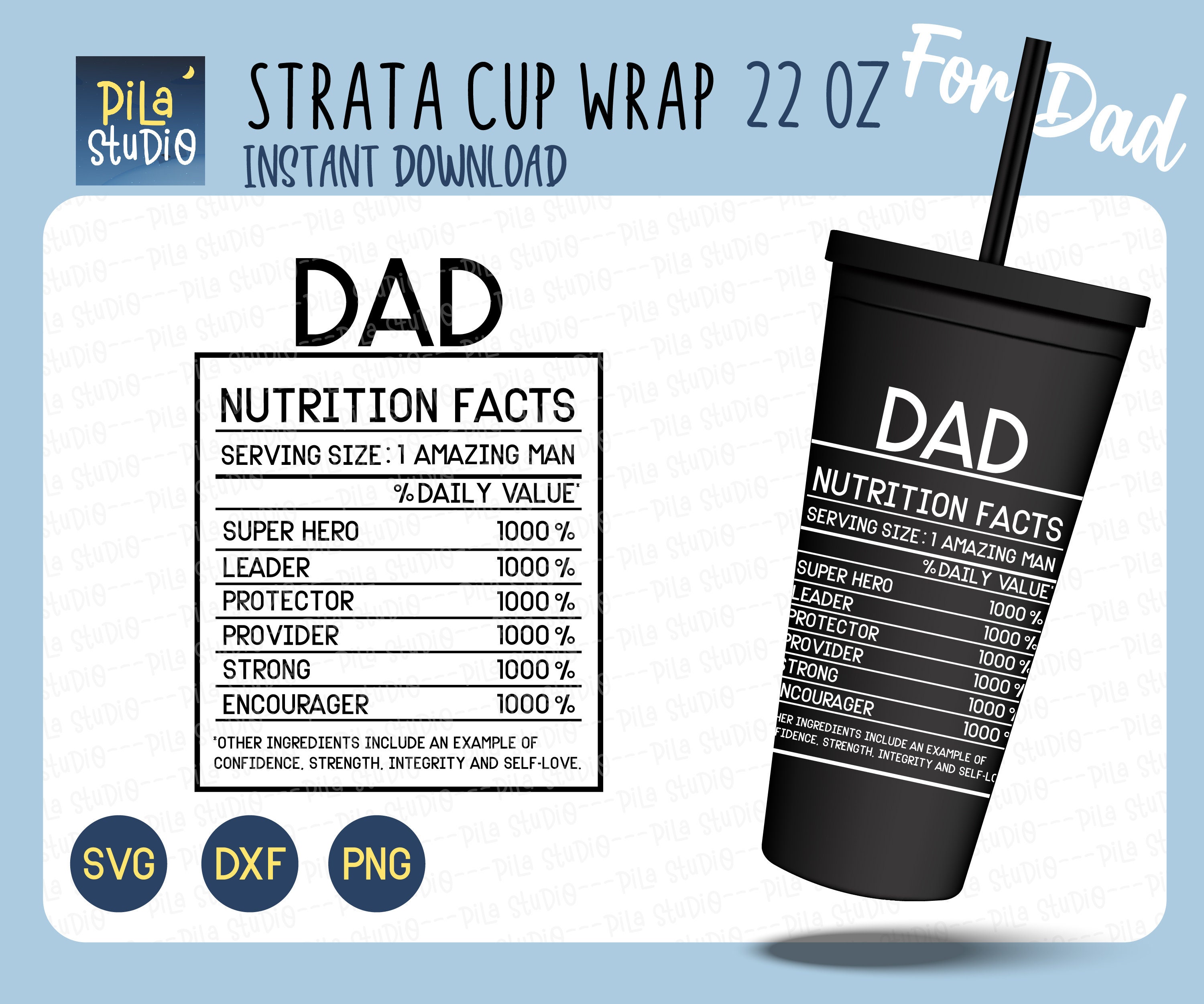 Dad Nutrition Label SVG Strata Father's Day SVG DIY | Etsy