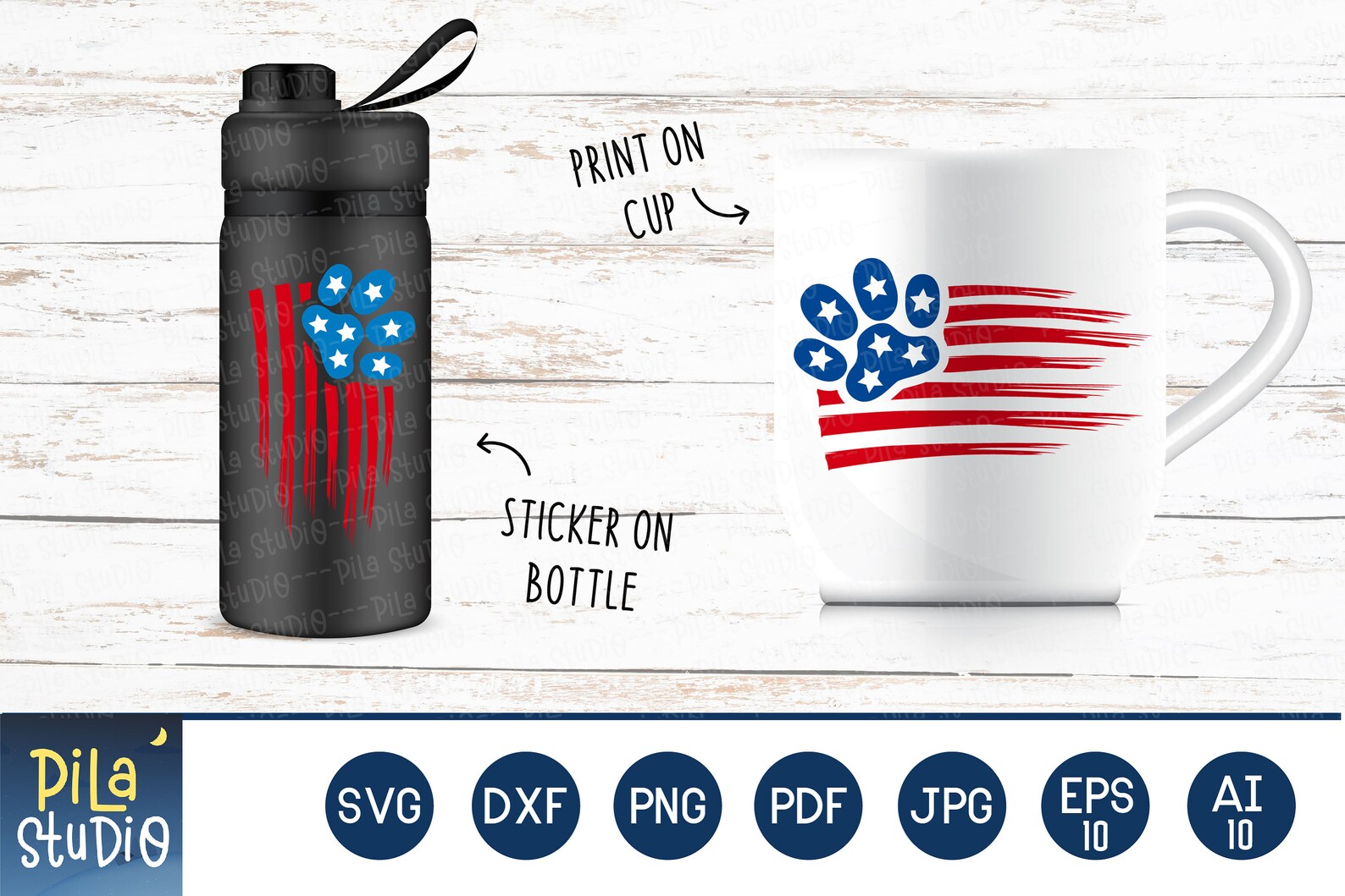 America Flag Paw Print Svg Dog Lover 4th of July Svg Paw - Etsy