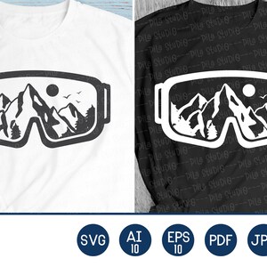 Mountain Snow Goggles SVG File, Mountain Svg, Adventure SVG, Goggles ...