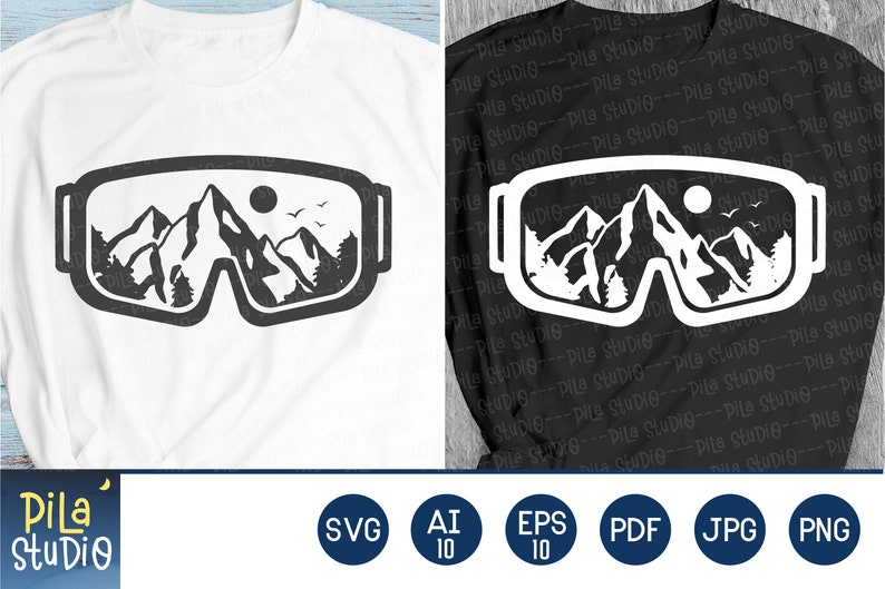 Mountain Snow Goggles SVG File, Mountain Svg, Adventure SVG, Goggles ...