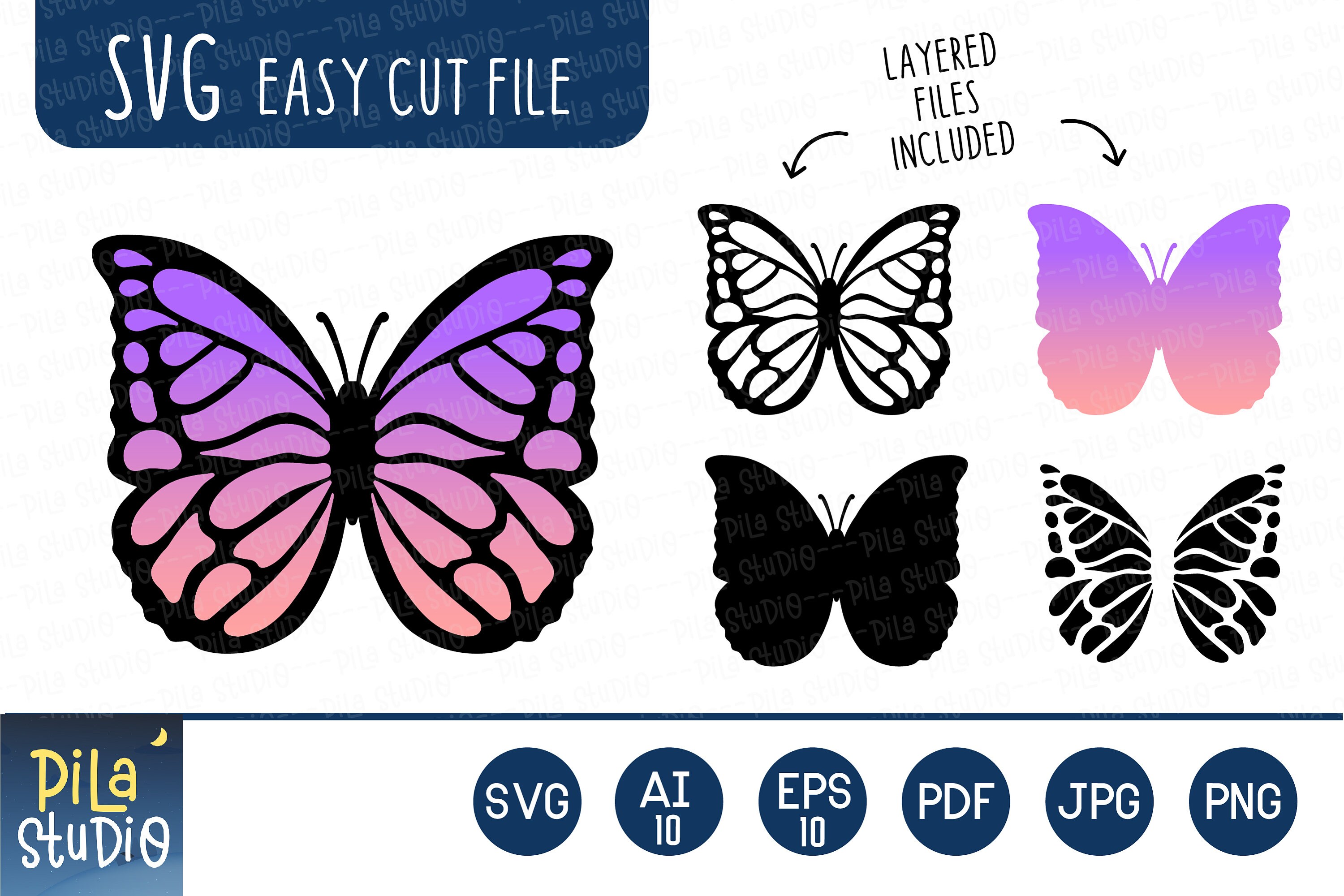 Layered Butterfly SVG Butterfly Svg Butterflies Svg - Etsy