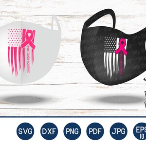 Pink Ribbon USA Flag SVG, Breast Cancer Svg, Pink Ribbon Png, Ribbon ...