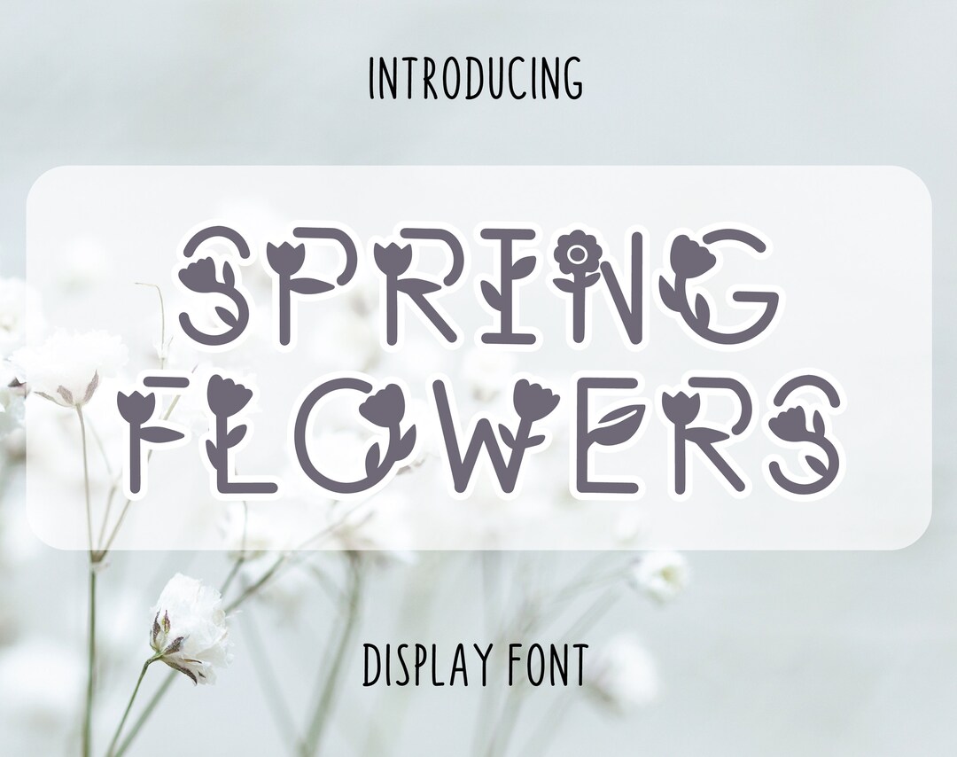 Spring Flowers Digital Font | Flower Font | Display Font | Font ...