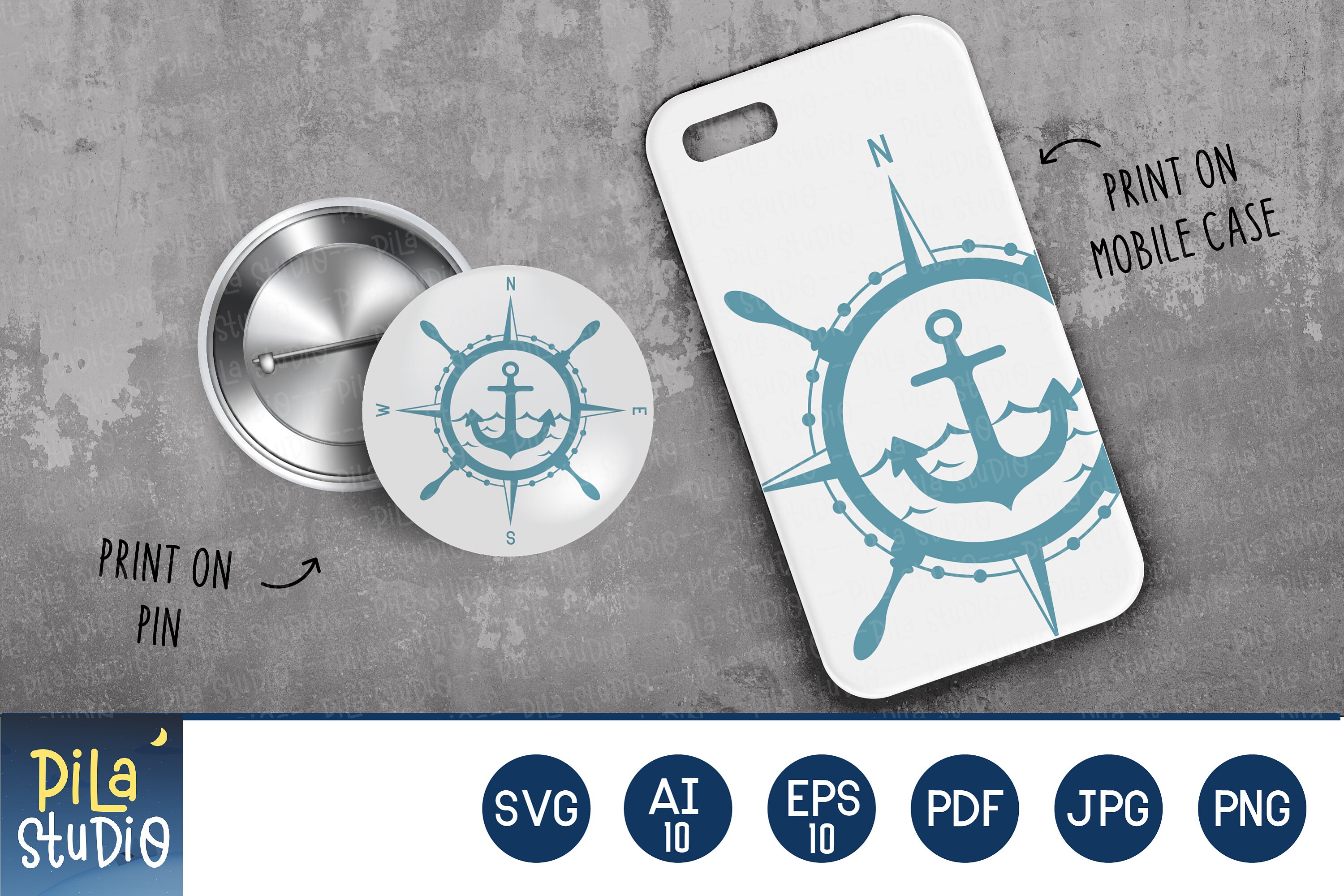 Anchor Compass Svg File Anchor Svg Adventure Svg Svg | Etsy