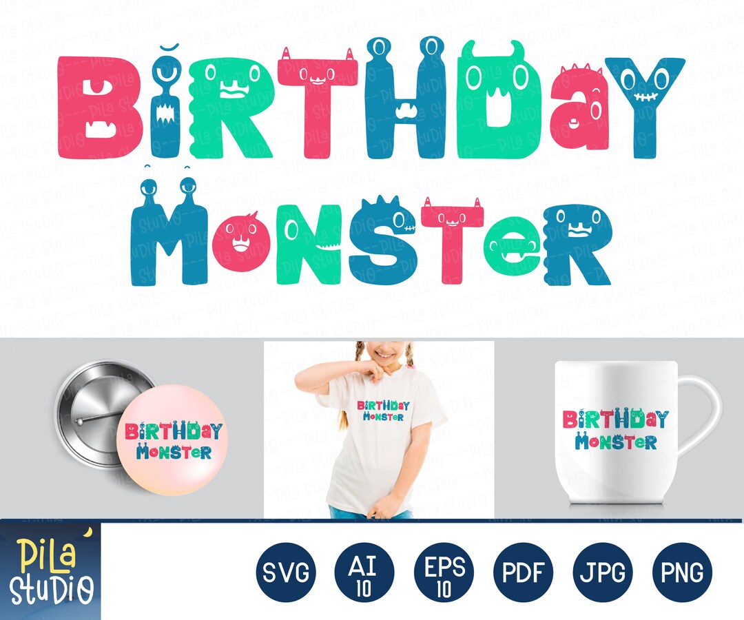 Birthday Monster SVG, Birthday Svg, Monster Svg, SVG Cutting File, Clip ...