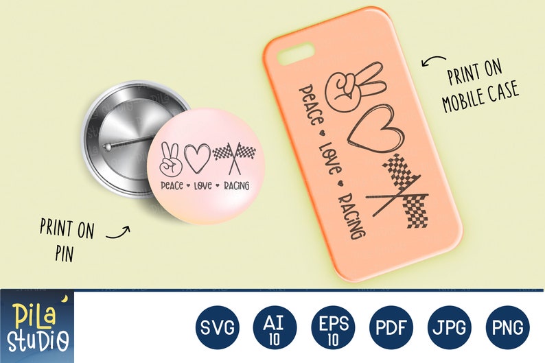 Peace Love Racing Svg File Peace Love Cut File Racing Svg - Etsy
