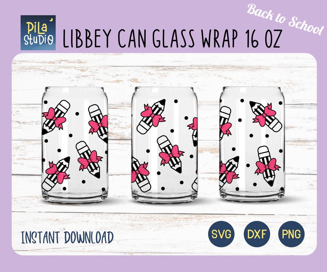 Back to School Can Glass Svg Kawaii Pencil Svg Teacher Can - Etsy