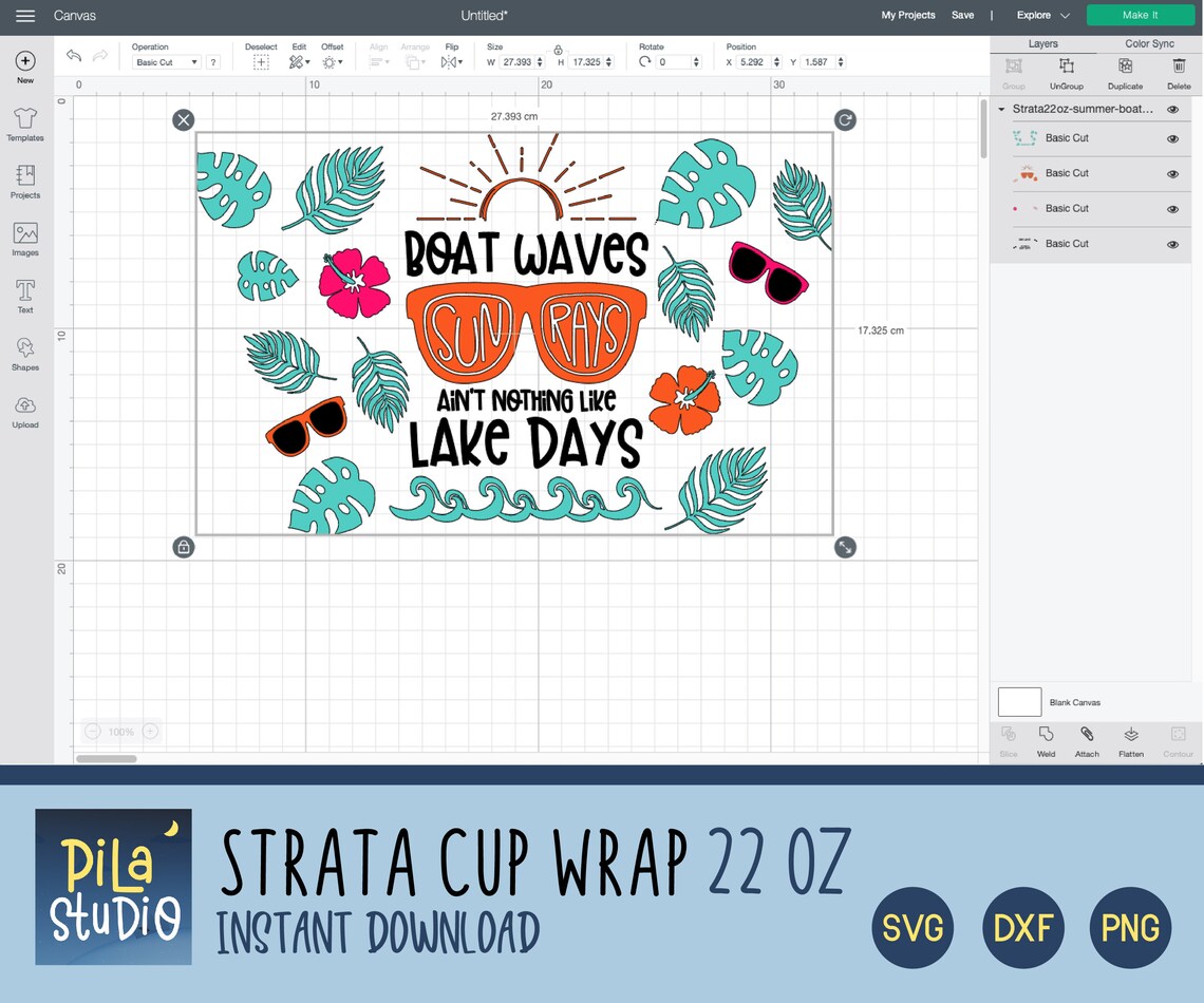 Summer Strata Svg | Strata Cups SVG | Summer SVG | DIY Full Wrap for ...