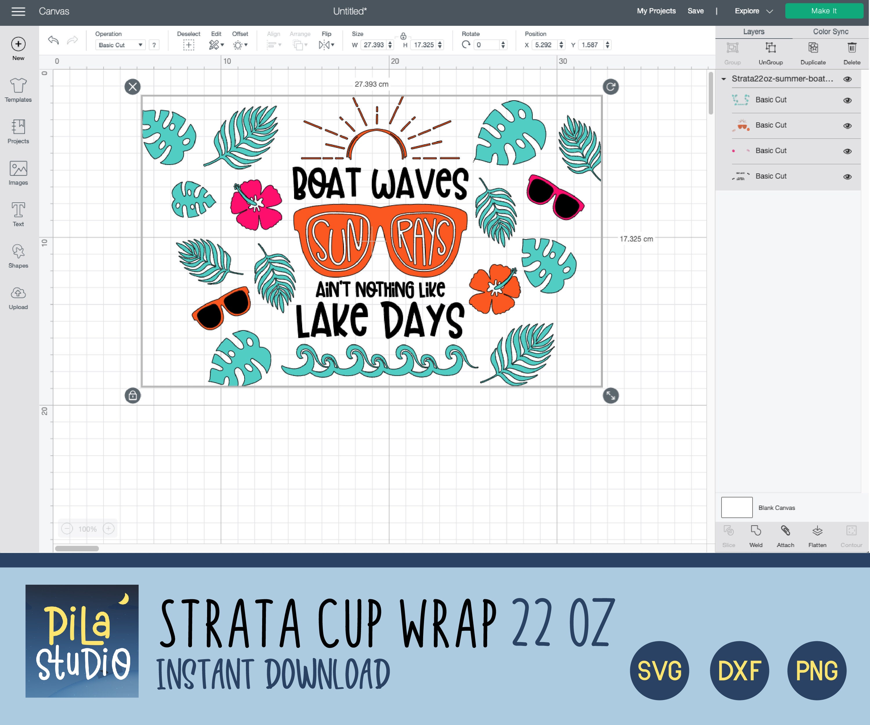 Summer Strata svg Strata Cups SVG Summer SVG DIY Full | Etsy
