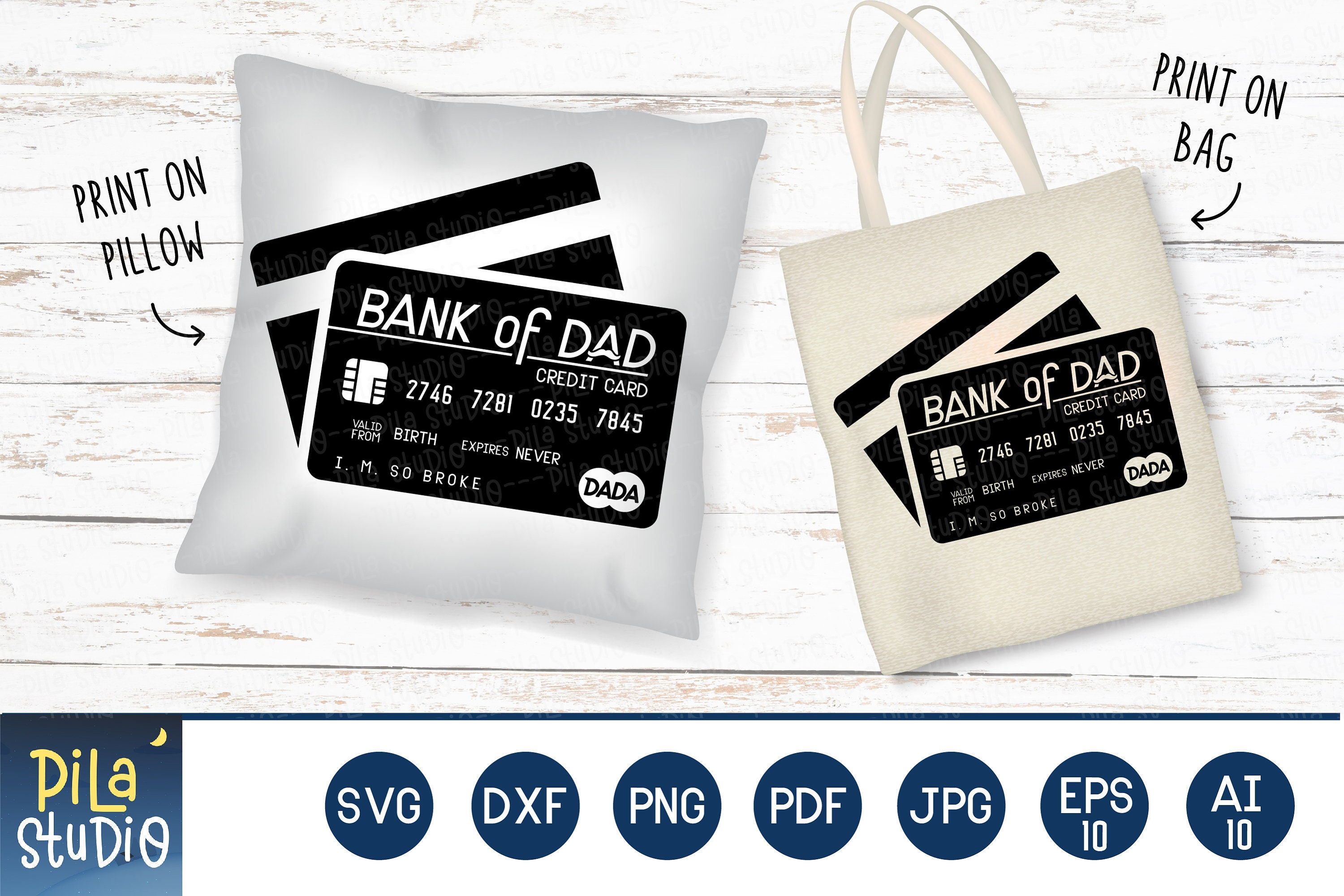 Bank of Dad Svg Gift for Dad Funny Fathers Day Svg | Etsy