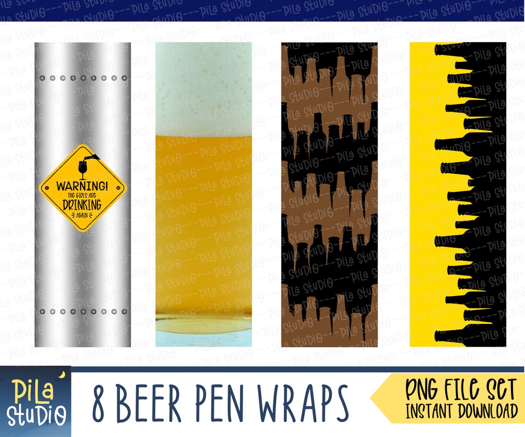 Beer Pen Wraps PNG File Set | Drinking Pen Wrap | St Patrick Pen Wraps ...