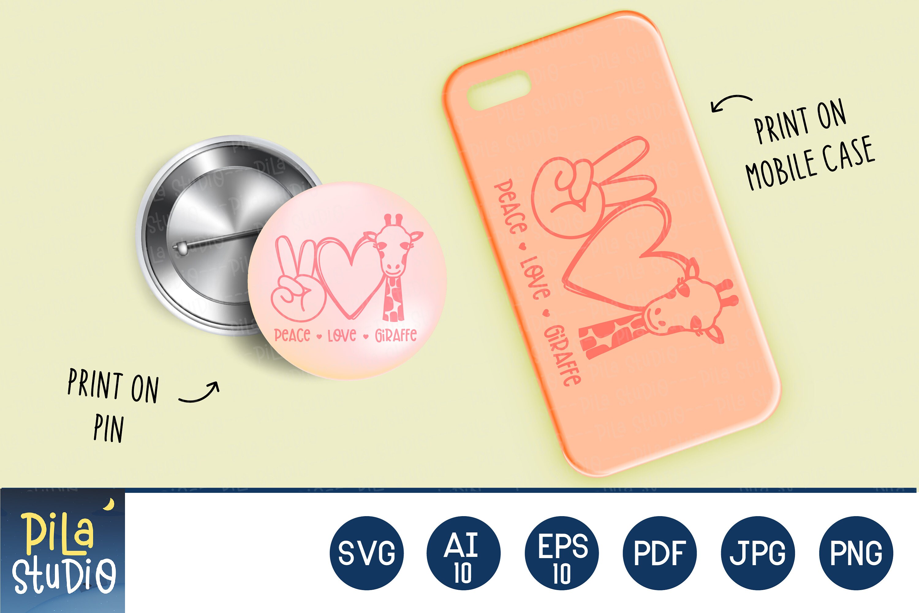 Giraffe Svg Peace Love Giraffe Sublimation Giraffe - Etsy