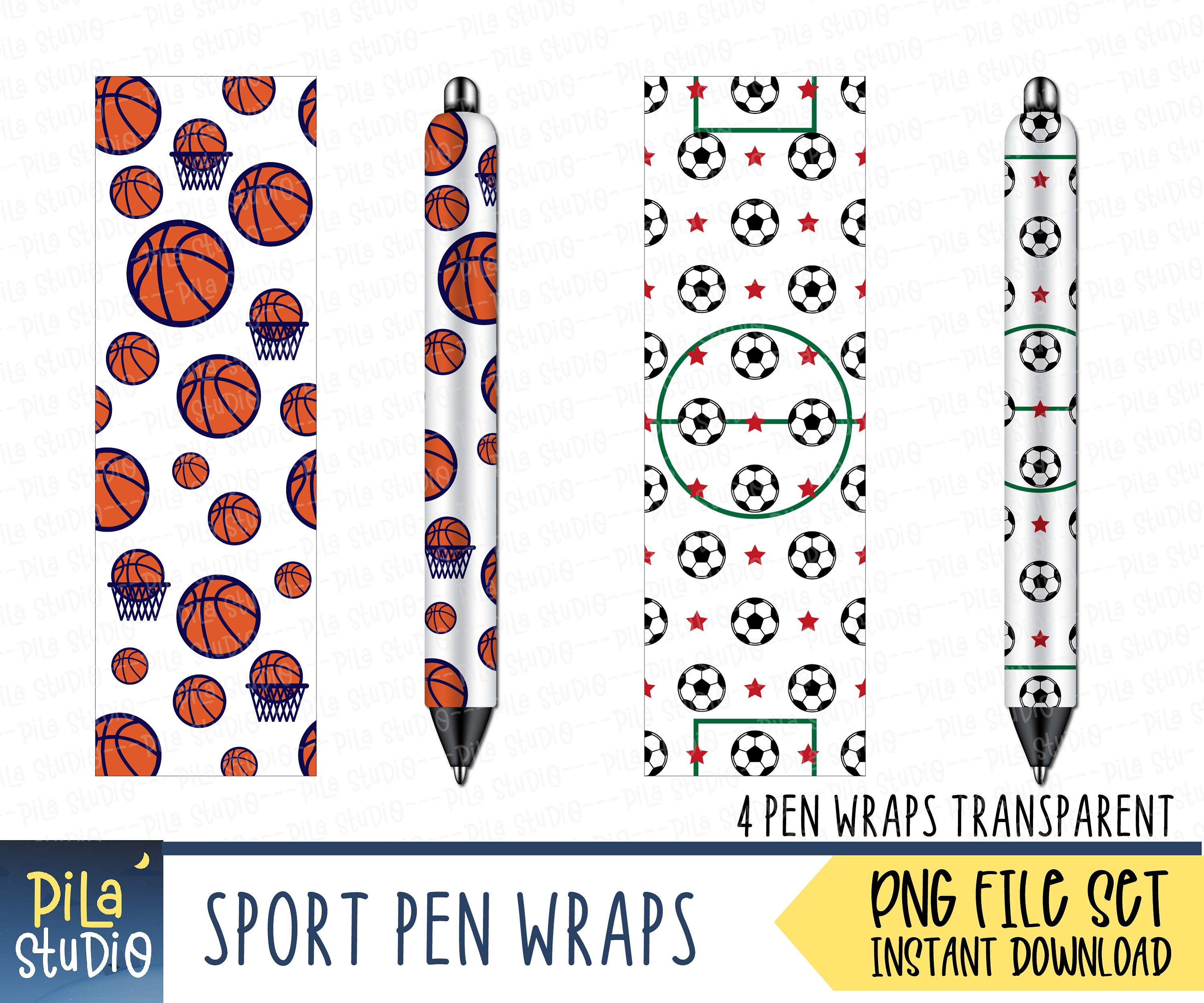 Sport Pen Wraps PNG Set Baseball Pen Wrap Football Pen - Etsy