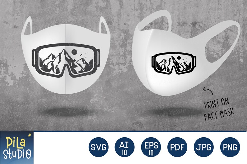 Mountain Snow Goggles SVG File Mountain Svg Adventure SVG | Etsy