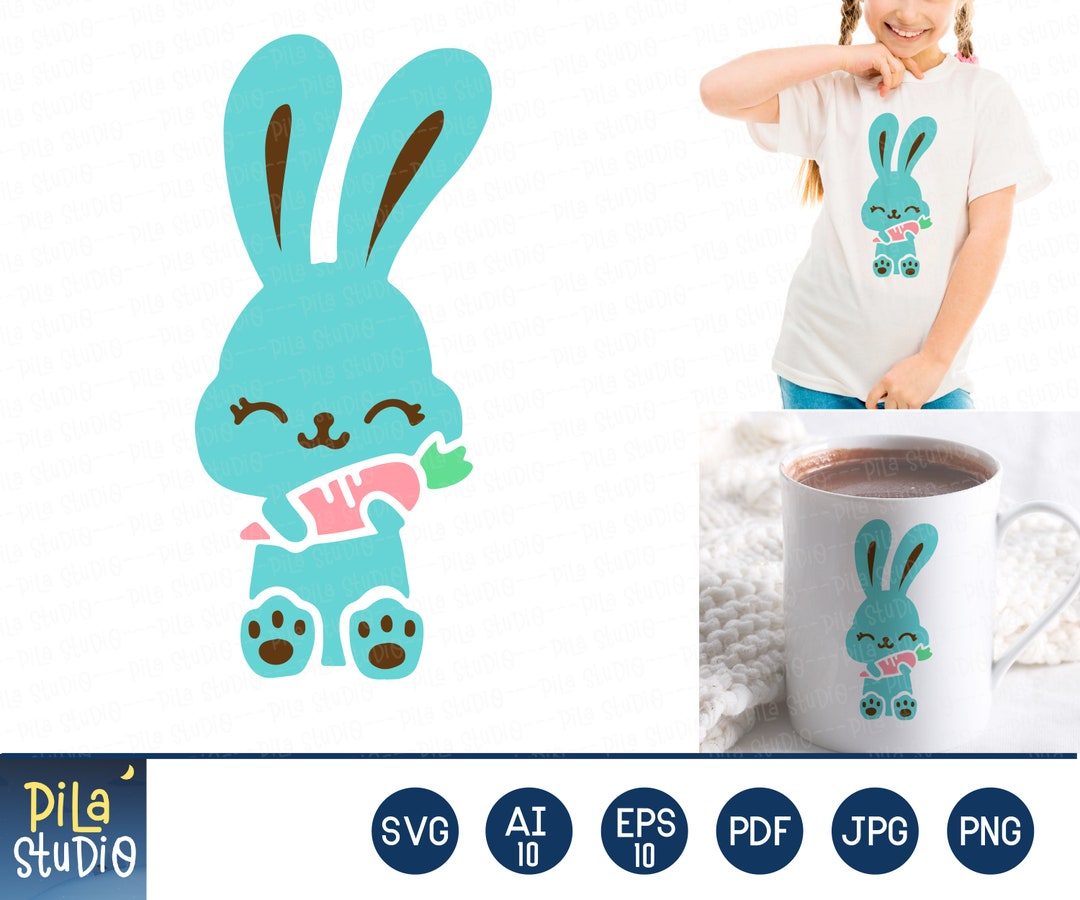 Bunny SVG, Rabbit SVG File, Rabbit With Carrot Svg, Easter Bunny Svg ...