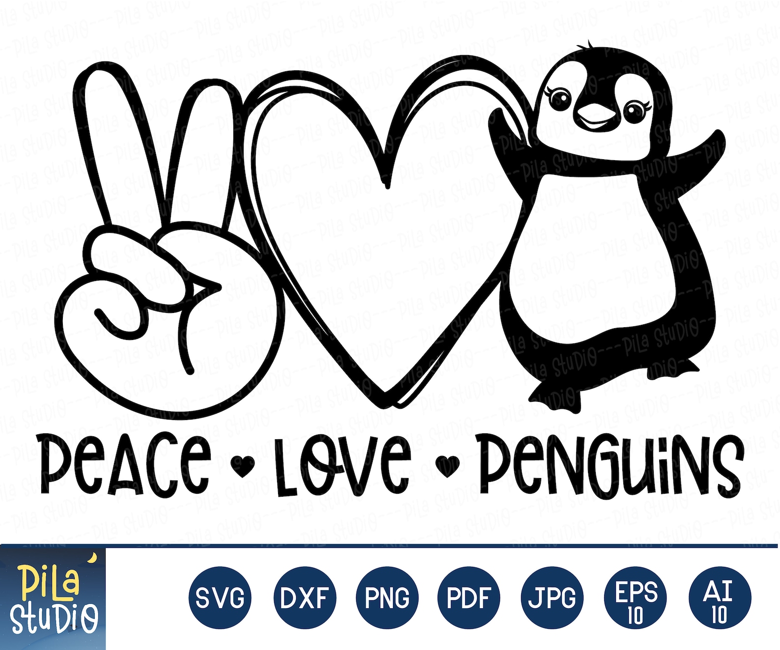 Peace Love Penguins Sublimation Penguin Valentine's Svg - Etsy