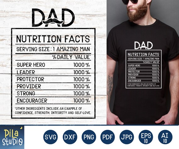 Father Nutrition Label Svg Gift for Dad Fathers Day Gift | Etsy