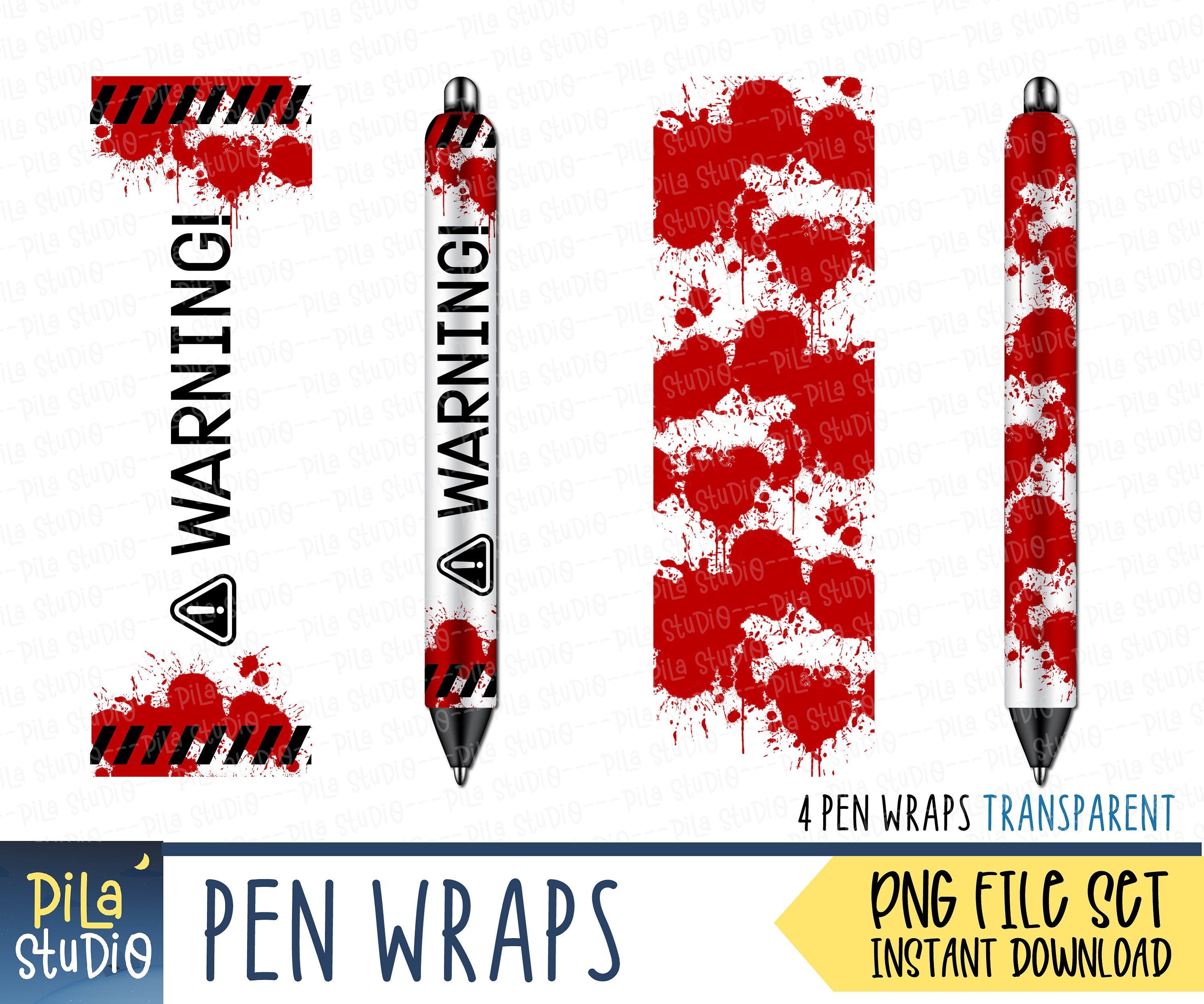 Murder Pen Wraps PNG File Set Blood Pen Wrap Murder Pen - Etsy
