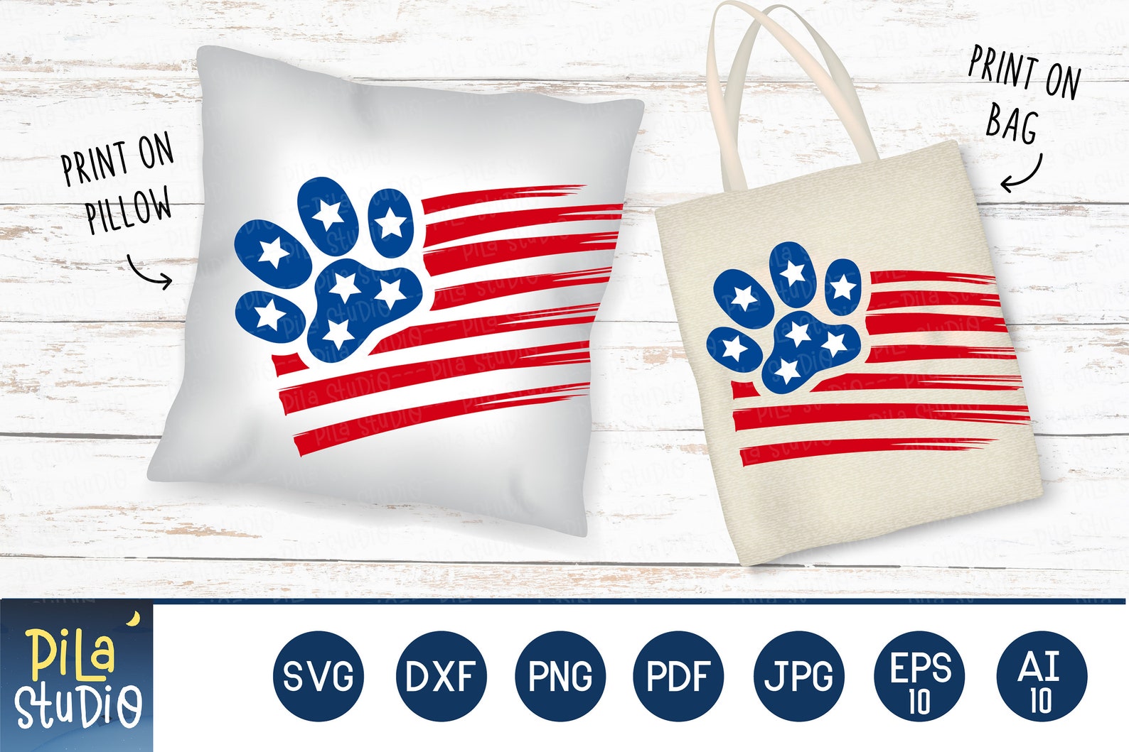 America Flag Paw Print Svg Dog Lover 4th of July Svg Paw - Etsy