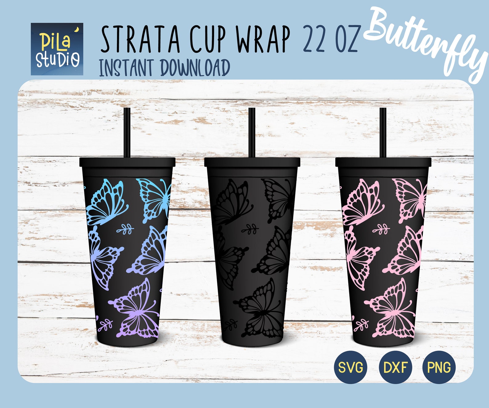 Butterfly Strata SVG Strata Cups Svg Butterfly SVG DIY Full - Etsy