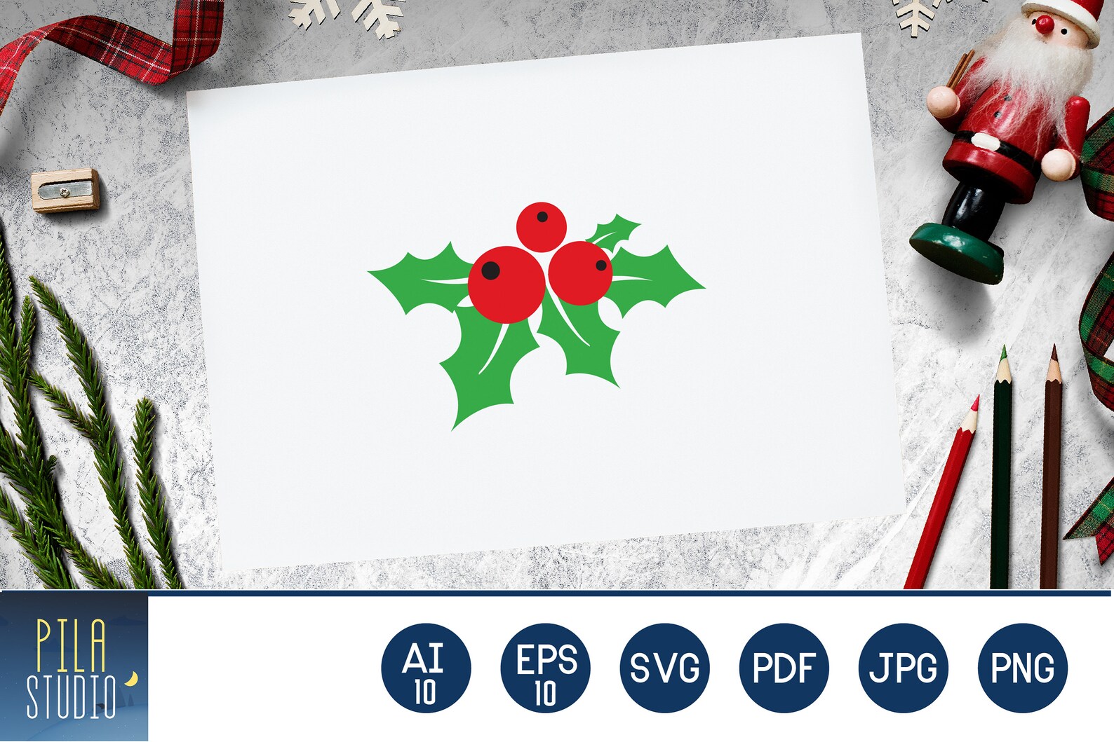 Christmas Holly Svg Holly Berry SVG Christmas Svg | Etsy