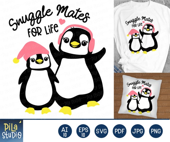 Snuggle Mates for Life SVG Penguin Svg Penguin Clip Art | Etsy