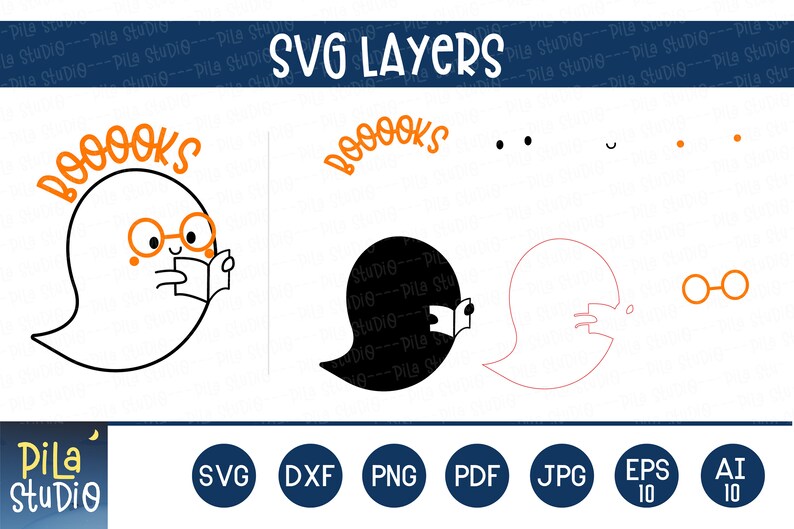 Ghost Books Svg, Booooks Svg, Teacher Halloween Shirt Svg, Funny ...