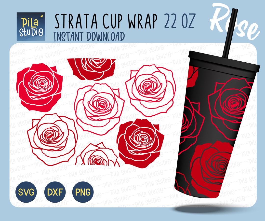 Rose Strata SVG | Strata Cups Svg | Flower Strata SVG | DIY Full Wrap ...