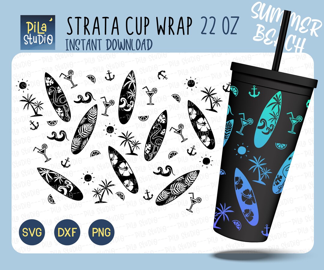 Beach Summer Strata SVG | Strata Cups Svg | Summer SVG | DIY Full Wrap ...