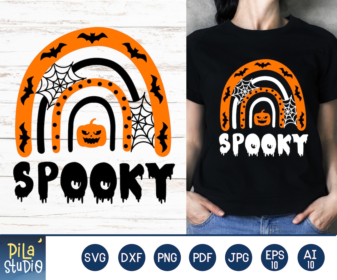 Rainbow Spooky SVG, Funny Halloween Svg, Rainbow Boo Svg, Halloween ...