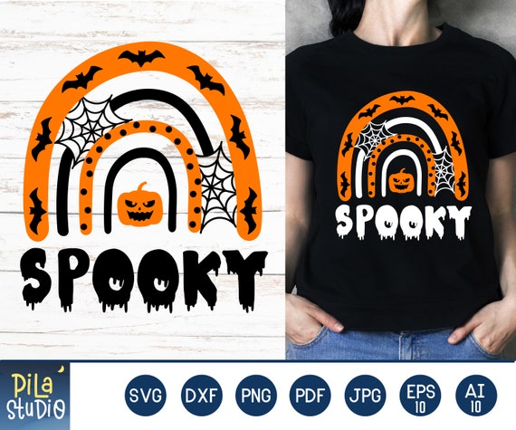 Rainbow Spooky SVG Funny Halloween Svg Rainbow Boo Svg | Etsy
