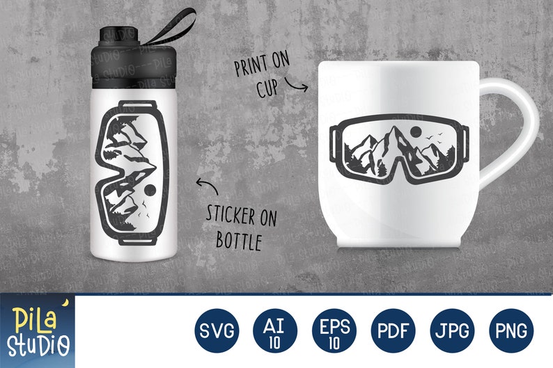 Mountain Snow Goggles SVG File Mountain Svg Adventure SVG | Etsy
