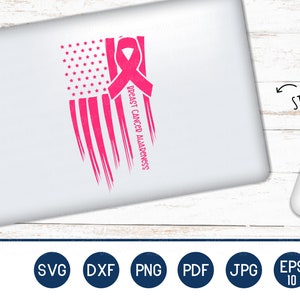 Pink Ribbon USA Flag SVG, Breast Cancer Svg, Pink Ribbon Png, Ribbon ...