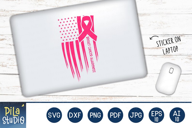 Pink Ribbon USA Flag SVG, Breast Cancer Svg, Pink Ribbon Png, Ribbon ...