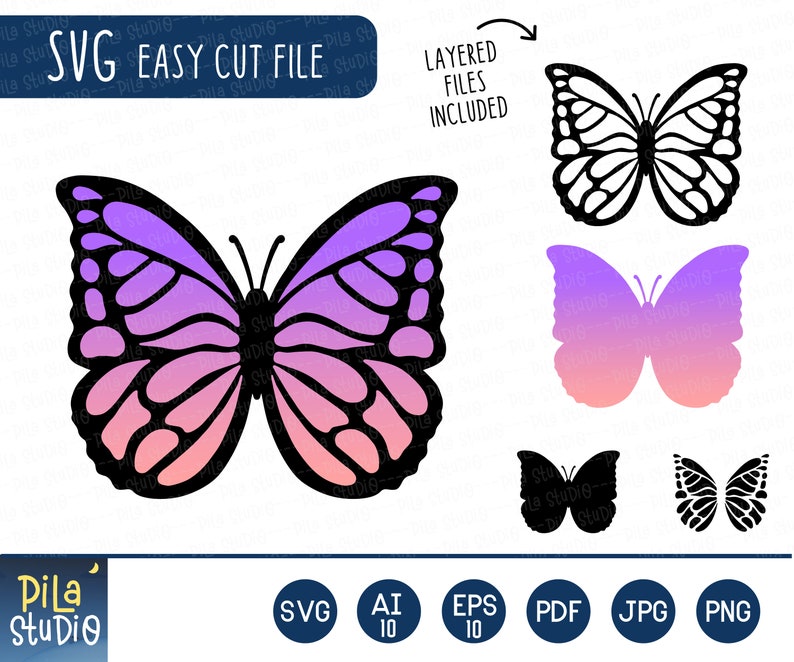 Layered Butterfly SVG Butterfly Svg Butterflies Svg - Etsy