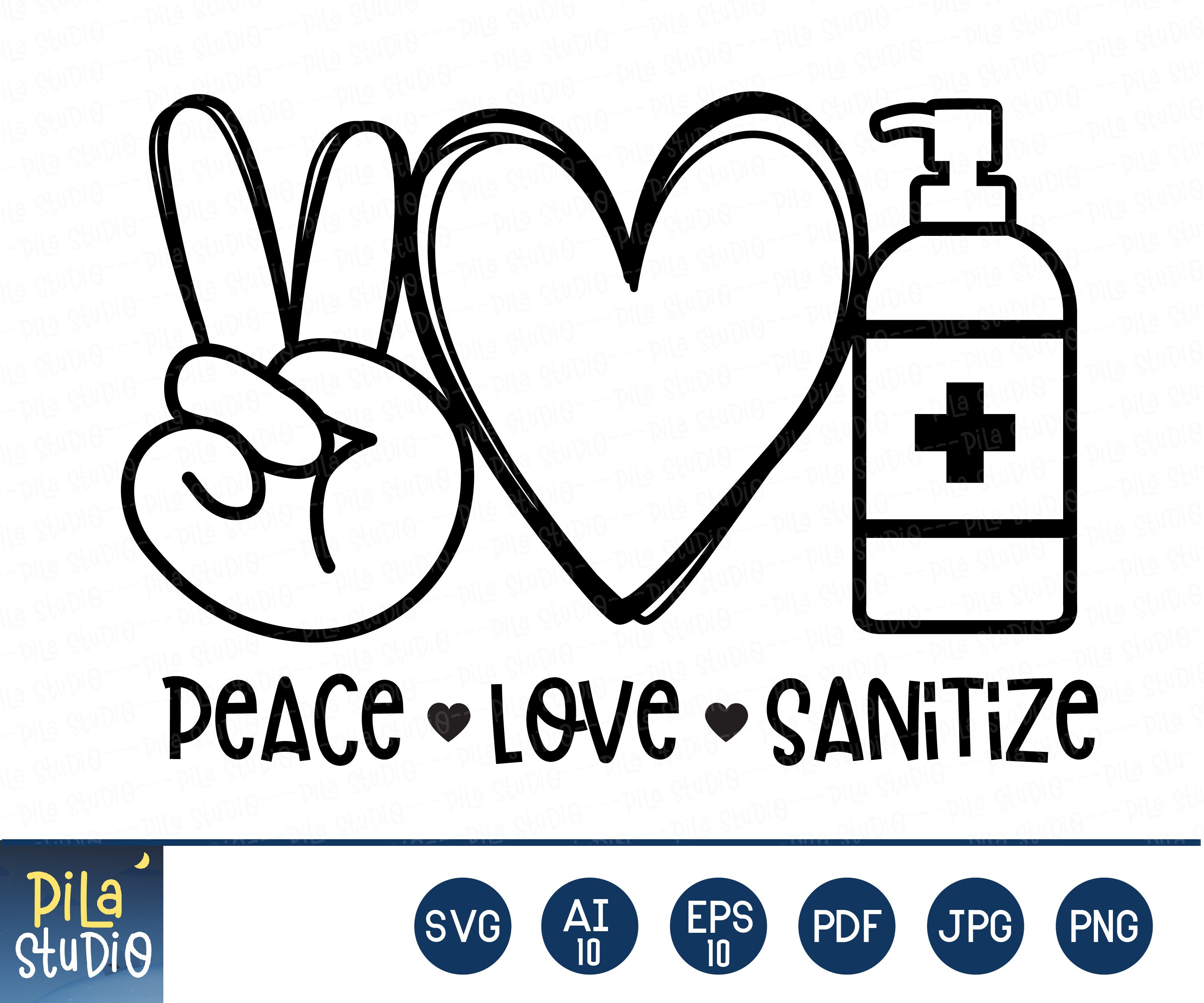 Peace love sanitize svg sanitize svg Nurse svg SVG Cutting | Etsy