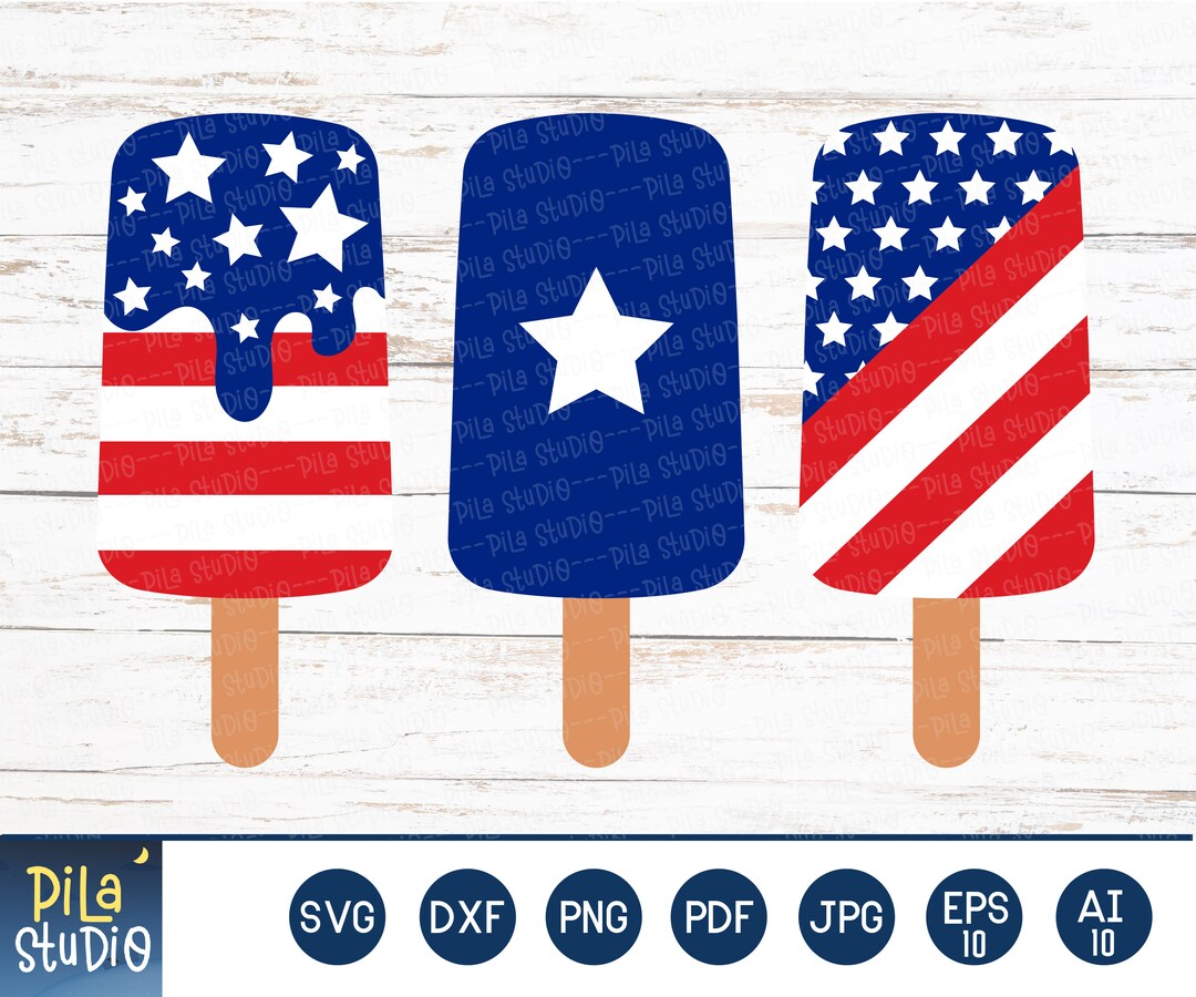 4th of July Svg, Popsicle Svg, Red White Blue Svg, America Svg ...