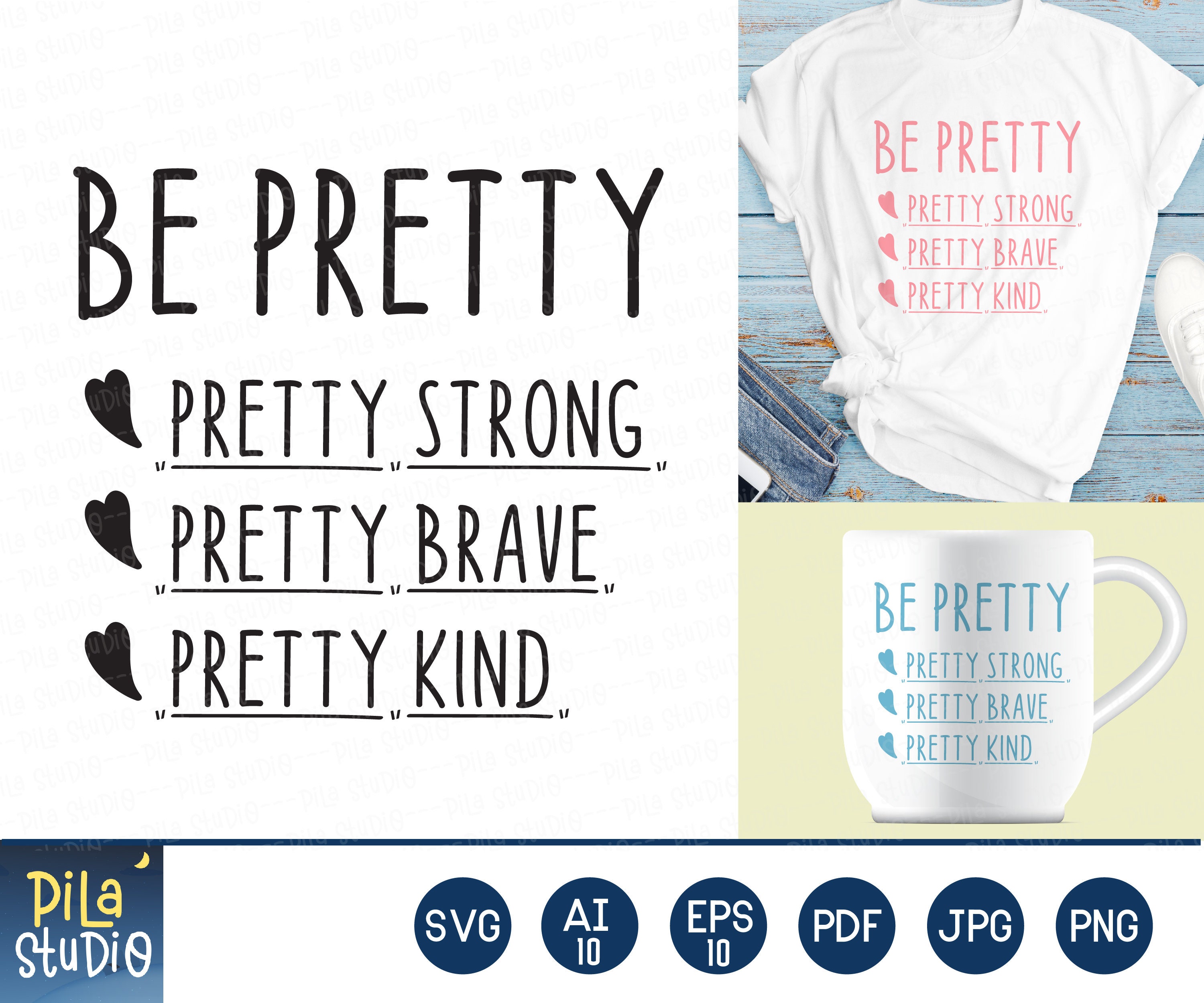 Be Pretty Svg Pretty Strong Svg Pretty Brave Svg Pretty | Etsy