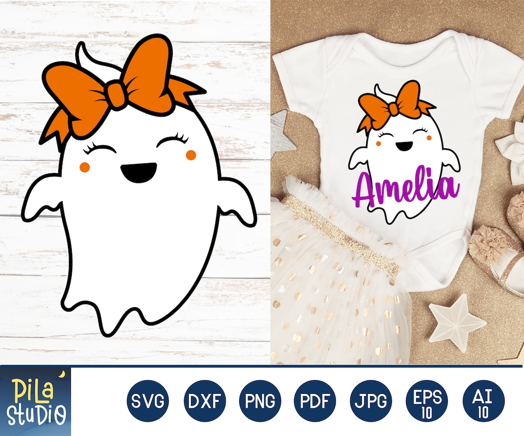 Girl Ghost SVG, Cute Ghost Svg, Boo svg, Funny Halloween Svg, Halloween ...