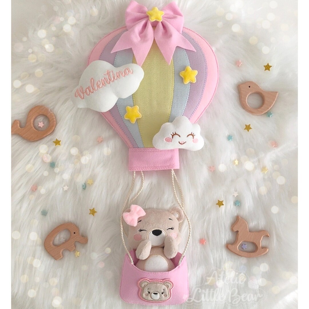 Fiocco nascita bambina fiocco nascita orsettofiocco nascita - Etsy Italia