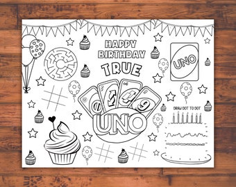 Uno Coloring Pages - Etsy Denmark