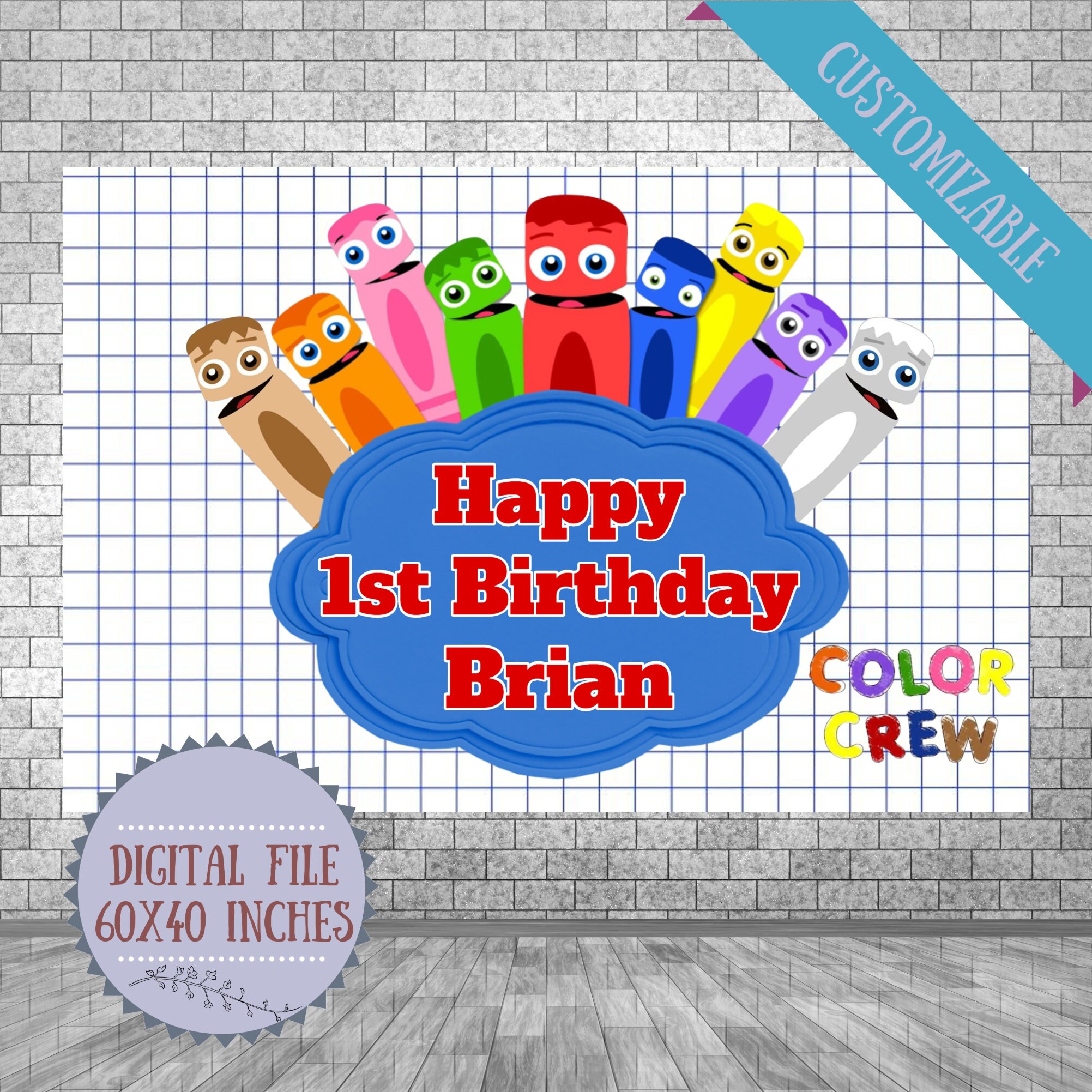 COLOR CREW Custom Personalized Backdrop Color Crew Crayons | Etsy