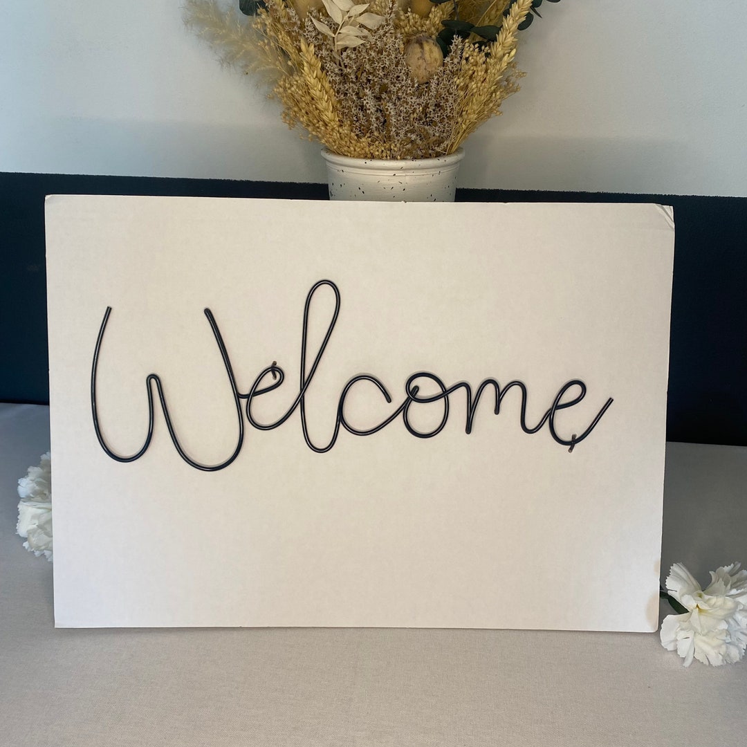 Wire ‘welcome’ Sign, Handmade Wire Words, Porch Sign, Home Sign, Front ...